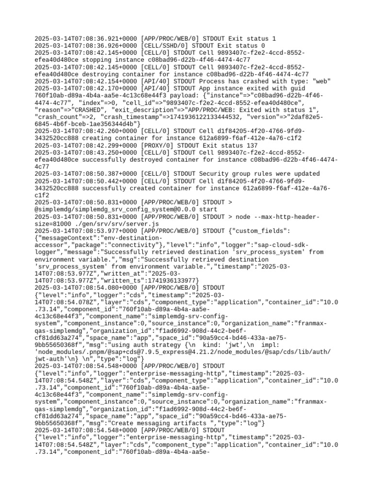 Simplemdg-Srv-Config-System-2025-03-14 07 - 13 - 42.663+0000 | PDF | System Software | Software ...