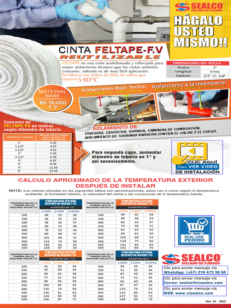 Cinta Feltape | PDF | Tubería (transporte de fluidos) | Materiales