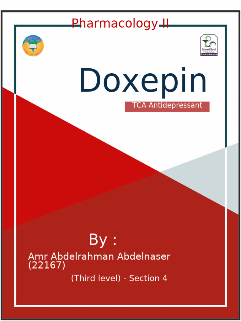 Doxepin (Assignment Pharma II) Amr A A | PDF | Neurotransmitter | Antidepressant
