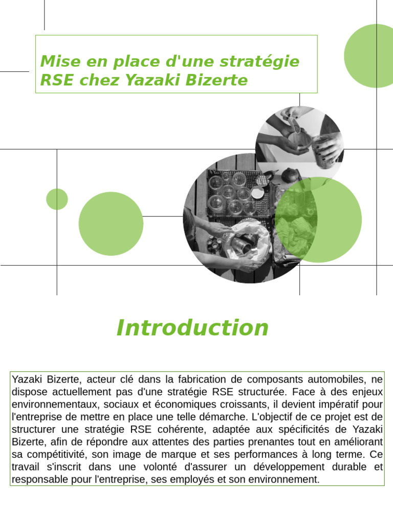 Stratégie RSE pour Yazaki Bizerte | PDF | Responsabilité sociétale des ...