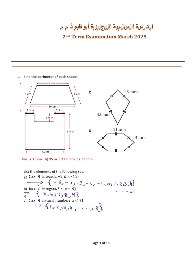 Solved Worksheet For GR 9 Maths | PDF | Mathematics