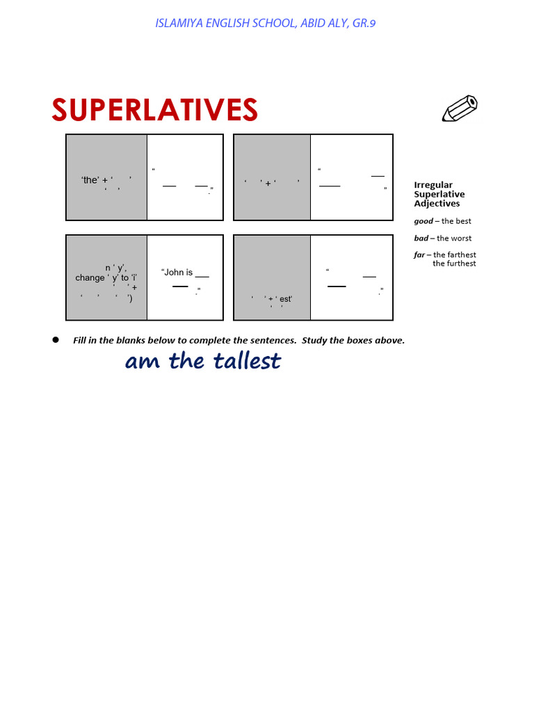 Superlative Adjectives-9 | PDF | English Language | Language Families