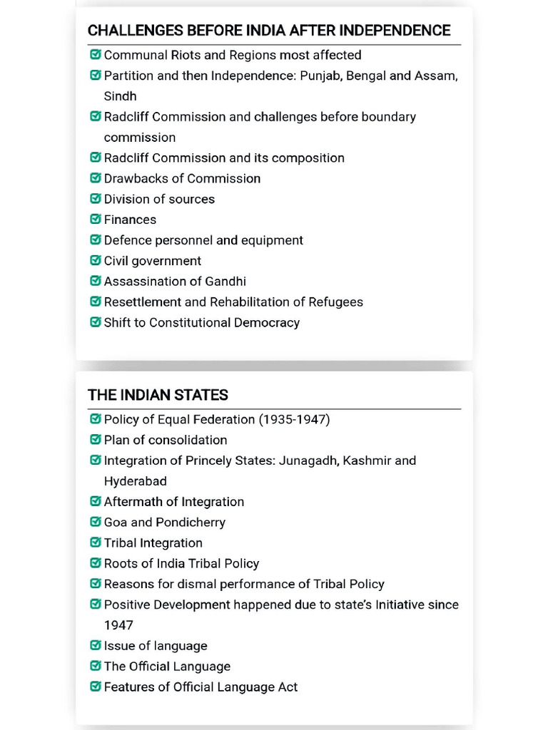 Post Independence Consolidation (Main) | PDF
