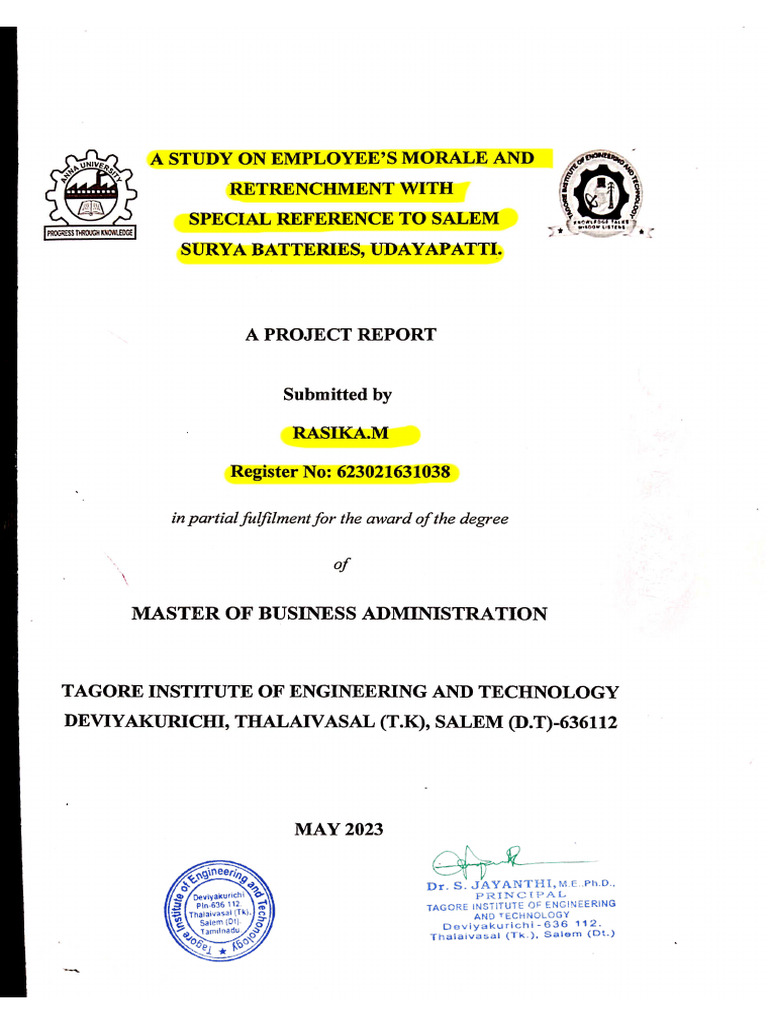 Mba Project Report | PDF