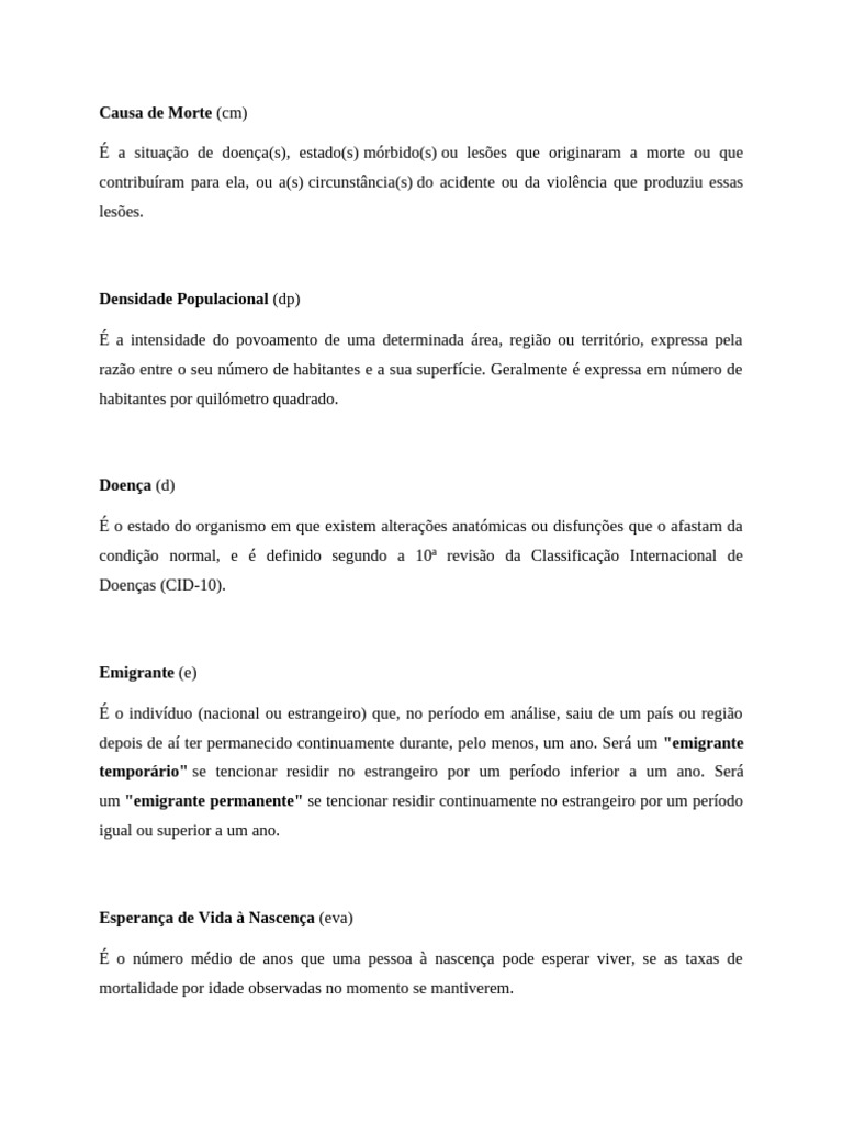 indicadores demograficos 2025 Causa de Morte | PDF | Taxa de ...