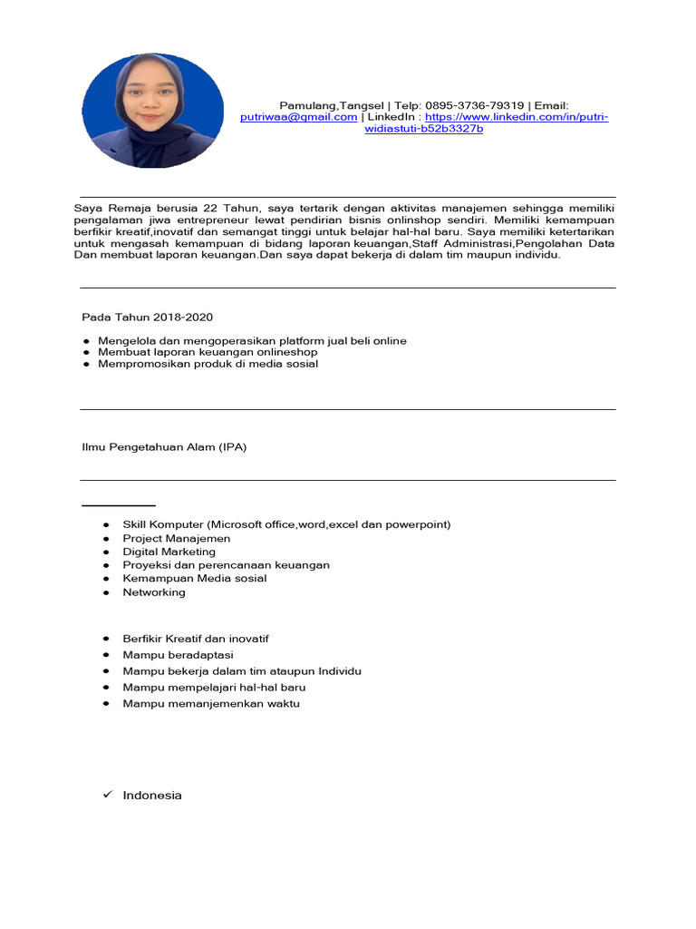 CV Putri Widiastuti | PDF