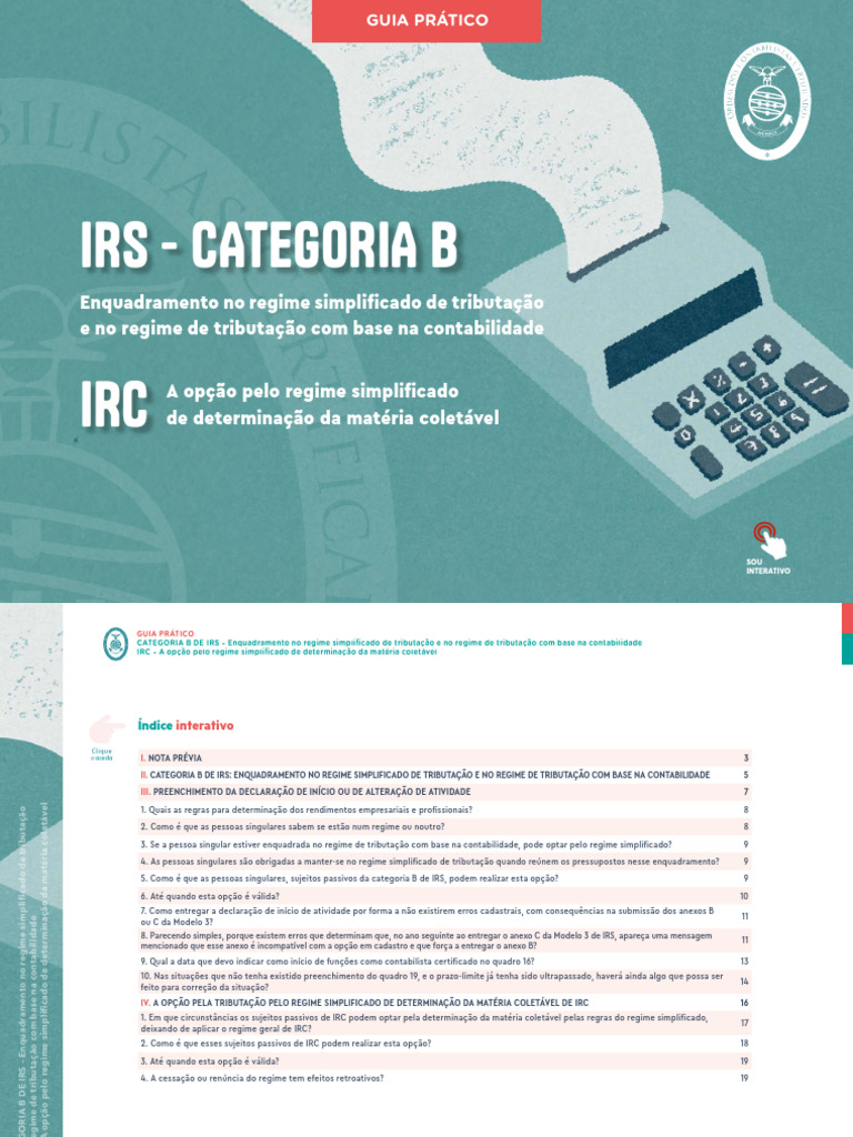 Guia de Regimes de Tributação IRS e IRC | PDF | Contabilidade | Assunto ...