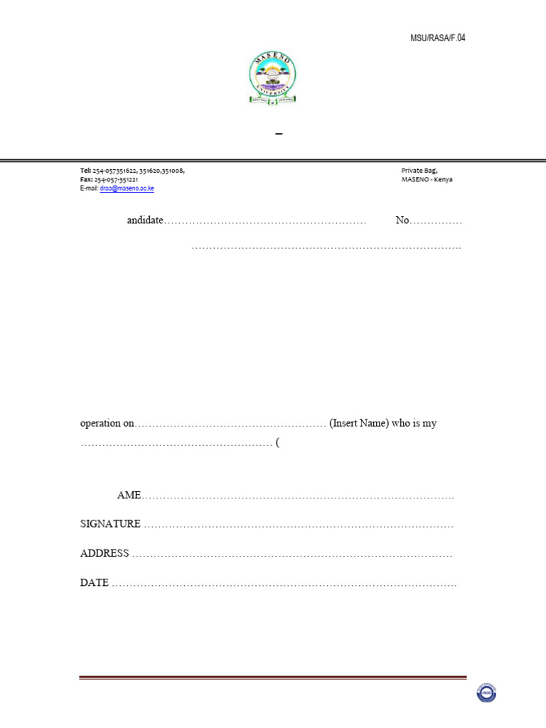 Students Emergency Operation Form | PDF