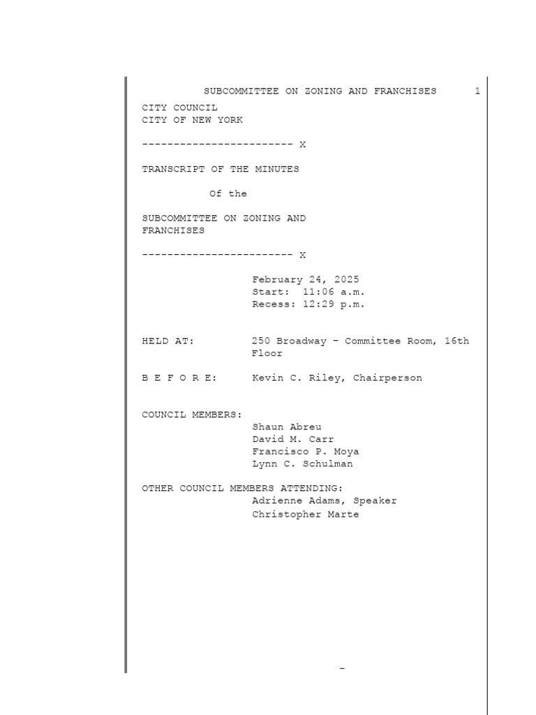Hearing Transcript - Zoning 2-24-25 On LeDive Bar Canal ST DENIAL For ...