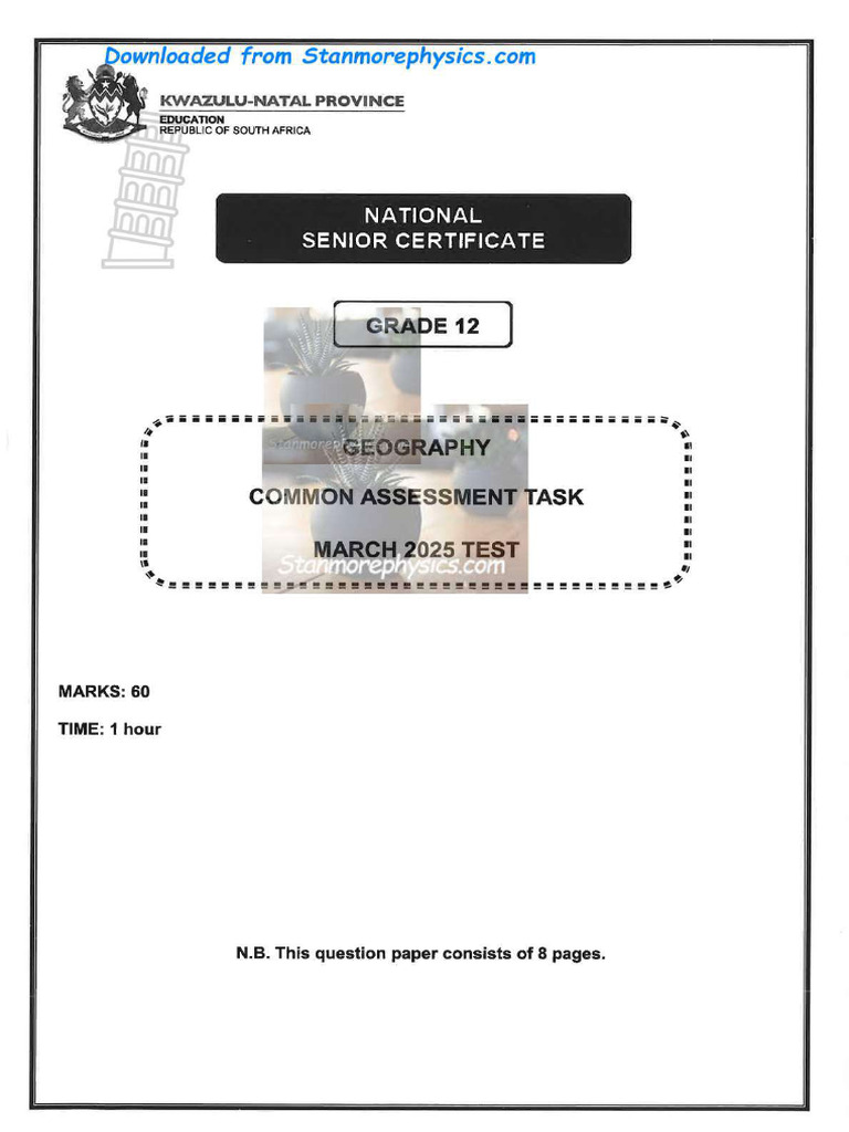 KZN Geography Grade 12 March 2025 QP and Memo | PDF