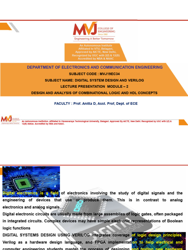 Digital Module 2 Ppt | PDF | Hardware Description Language | Digital Electronics