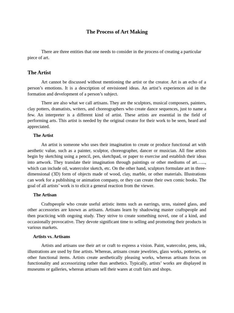 Understanding the Art-Making Process | PDF | Paintings | Fine Art