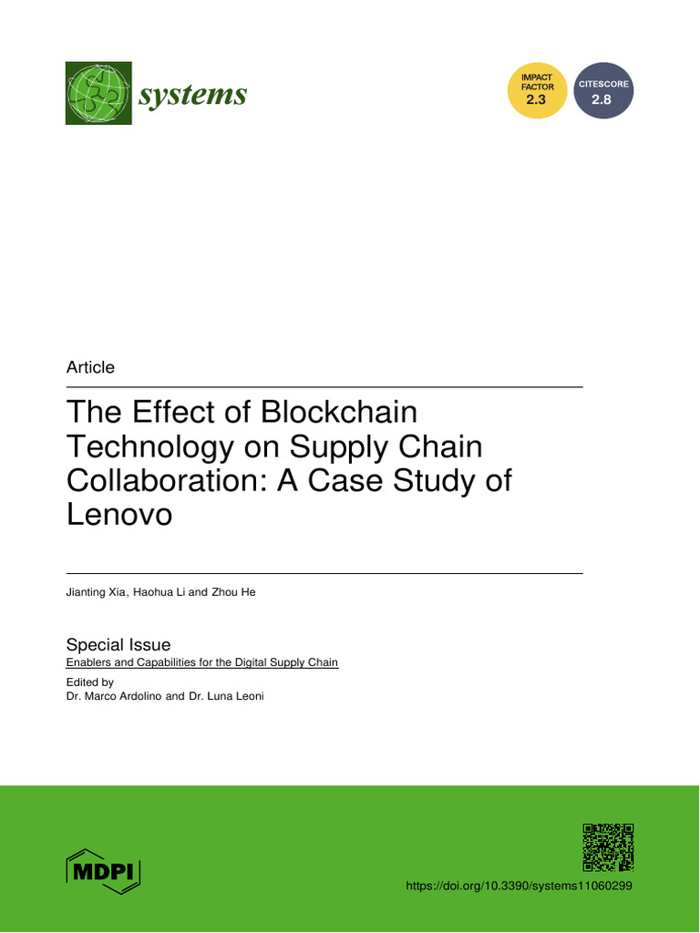 Systems 11 00299 With Cover | PDF | Supply Chain | Supply Chain Management