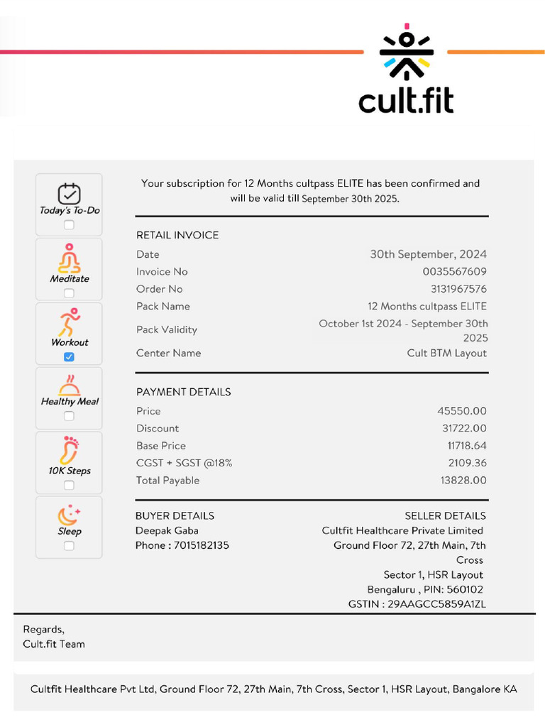 Cultfit | PDF