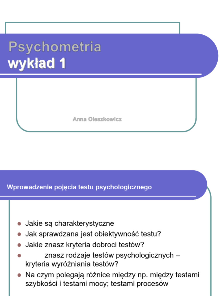 Psychometria-Naprawdę Wszystko | PDF