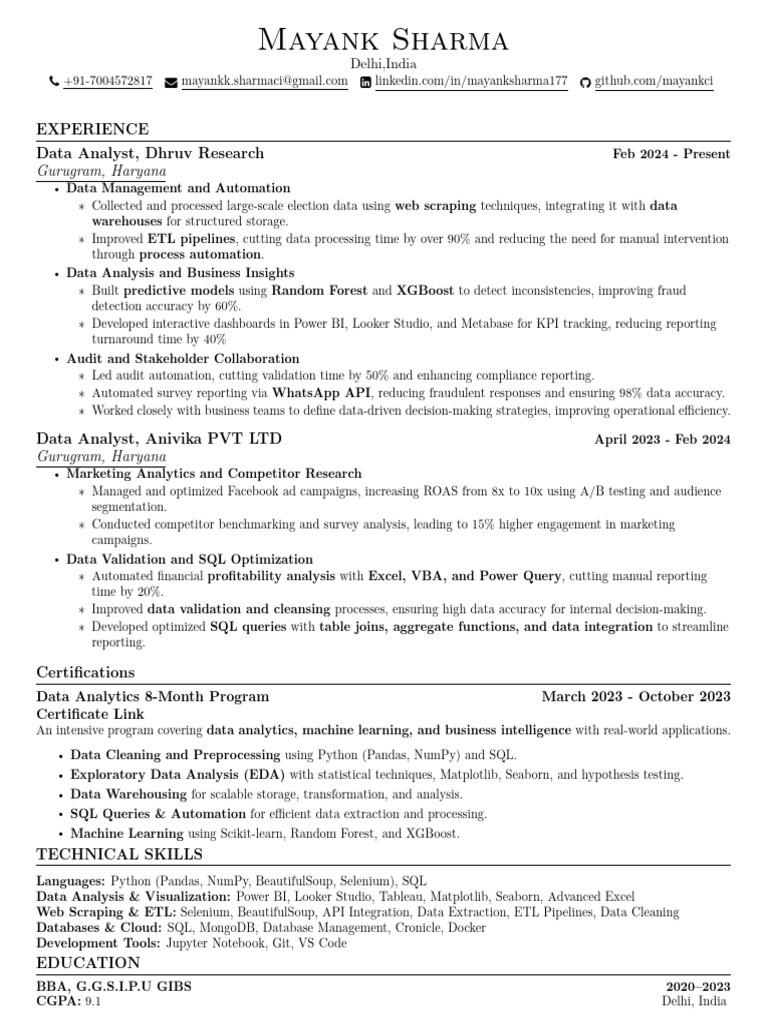 Mayank 2years Data Analytics | PDF | Data Analysis | Data