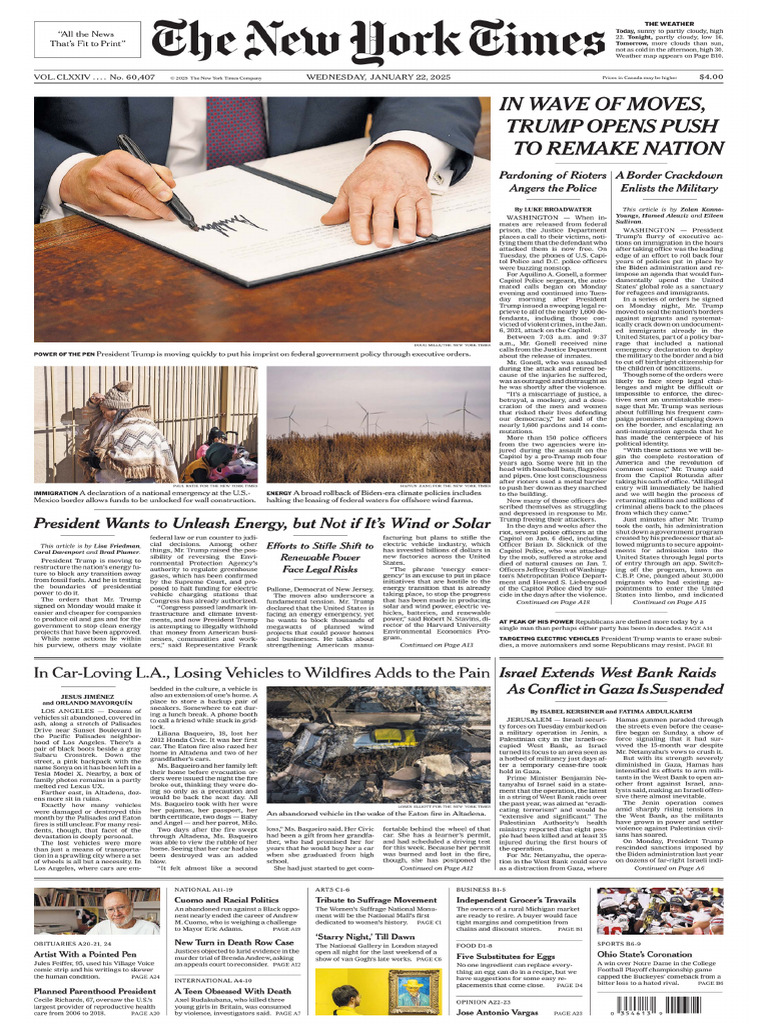 The New York Times - January 22, 2025 | PDF