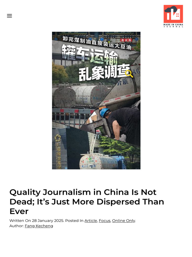 Quality Journalism in China Is Not Dead; It’s Just More Dispersed Than ...