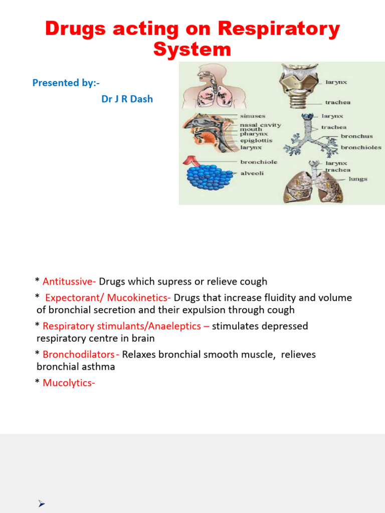 Drugs Acting On Respiratory System | PDF | Cough | Drugs