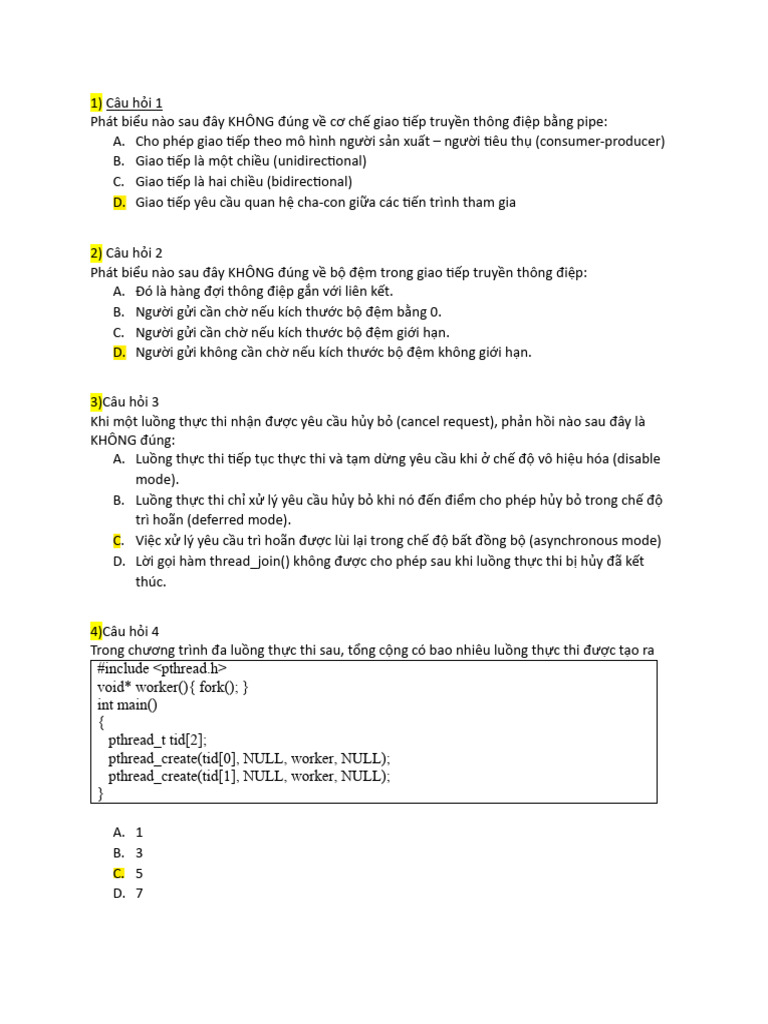Câu hỏi 1 - Chuong 1-2 | PDF