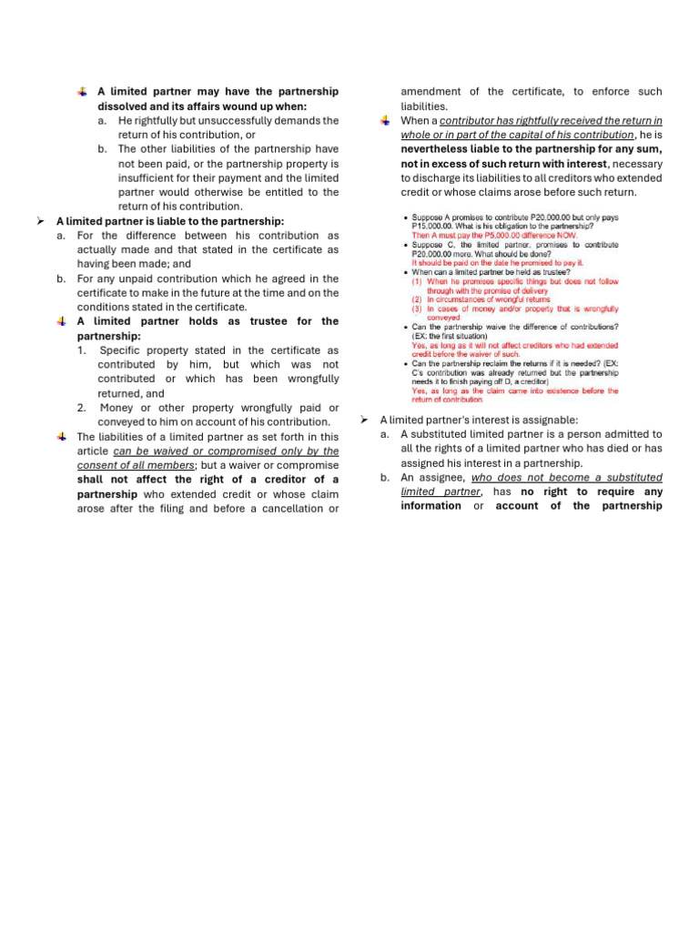 Partnership CHAPTER 4 LIMITED PARTNERSHIP (Part2) | PDF | Limited Partnership | Assignment (Law)