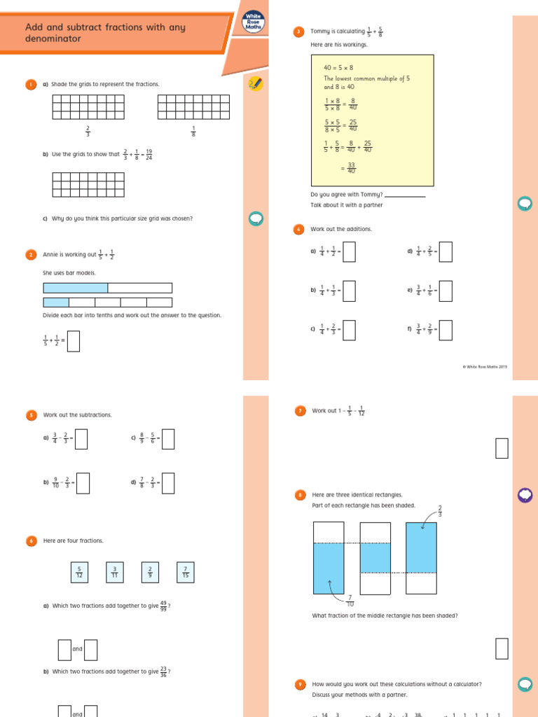 Adding and Subtracting Fractions Guide | PDF | Numbers | Mathematics