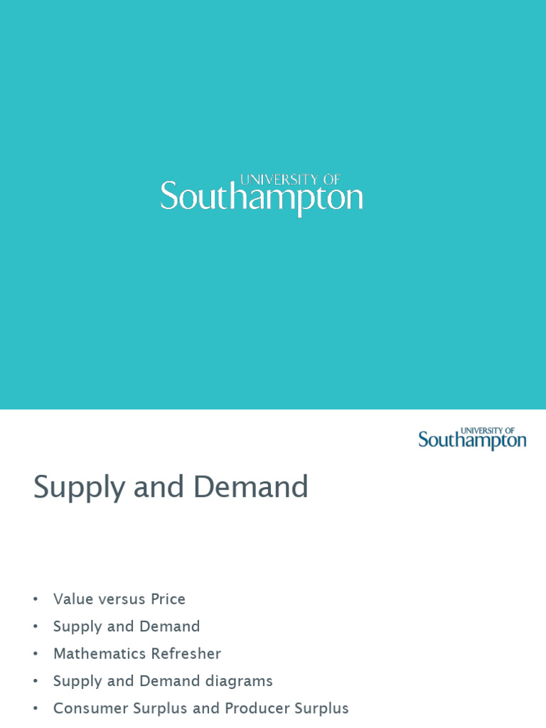 ECON1009 Week 2.1 Lecture Slide Supply and Demand | PDF | Demand ...