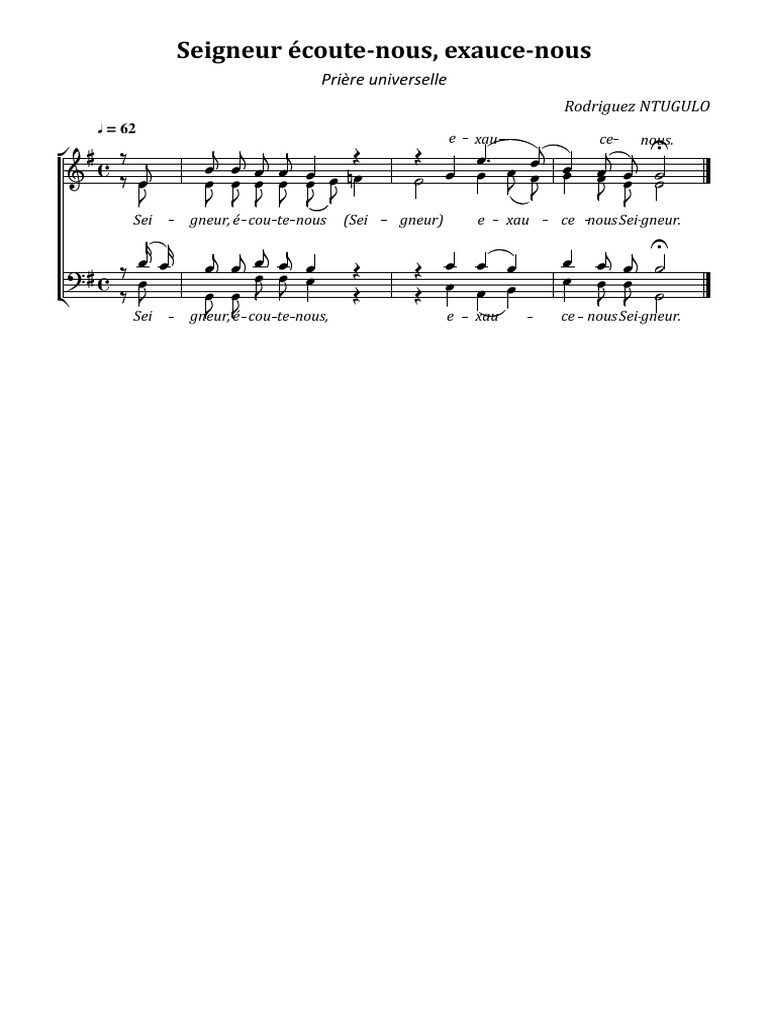 Seigneur Écoute-Nous, Exauce-Nous | PDF