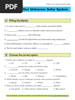 Grade 4 Solar System Worksheet | PDF | Planets | Solar System
