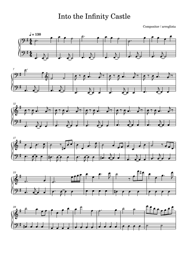 Infinity Castle Sheet Music Collection | PDF