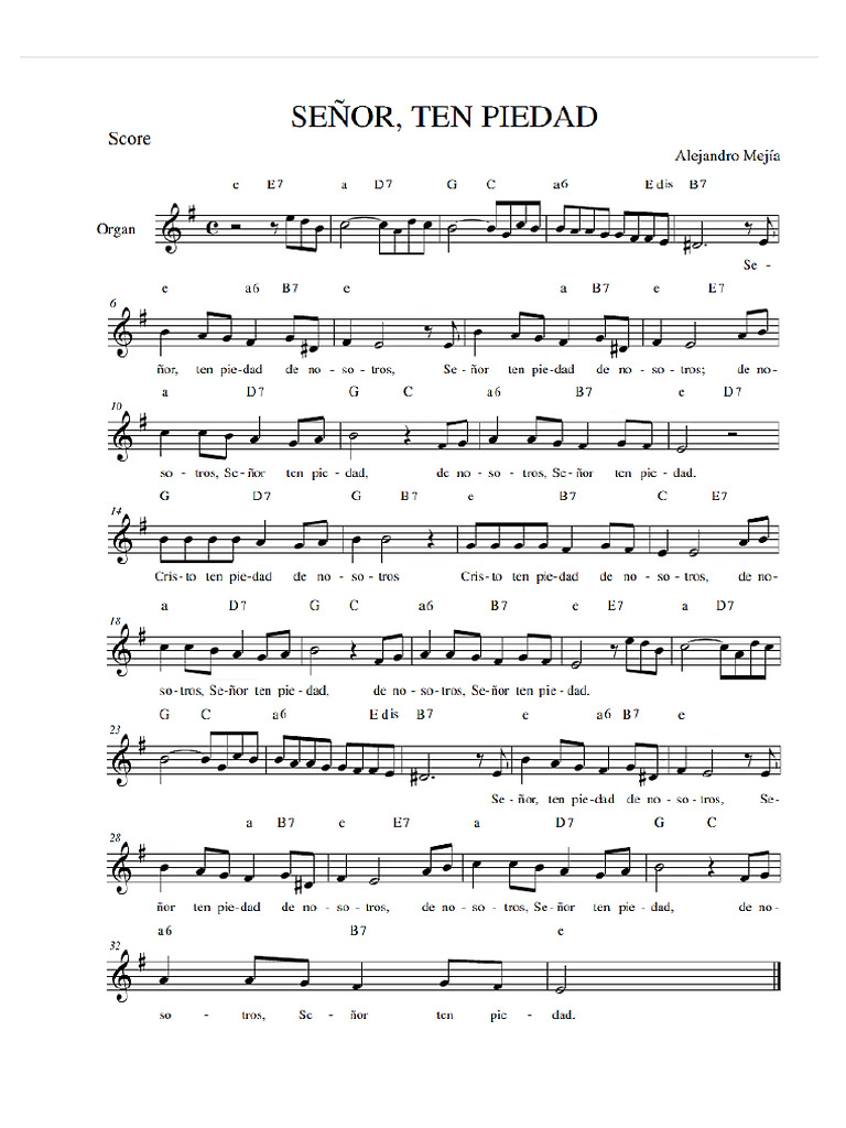 Señor ten piedad_Alejandro Mejia_Misa melodica | PDF
