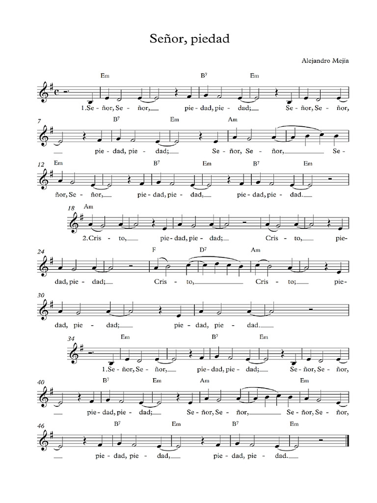 Señor Ten Piedad - Alejandro Mejia - Misa Ritmica | PDF
