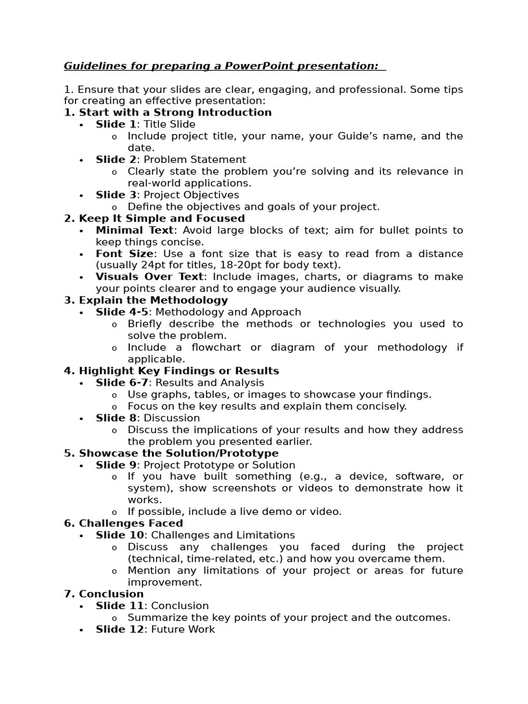 PowerPoint Presentation Guidelines | PDF | Methodology