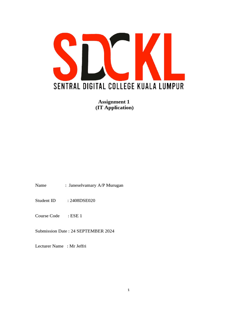 Assignment (Cover Page) | PDF