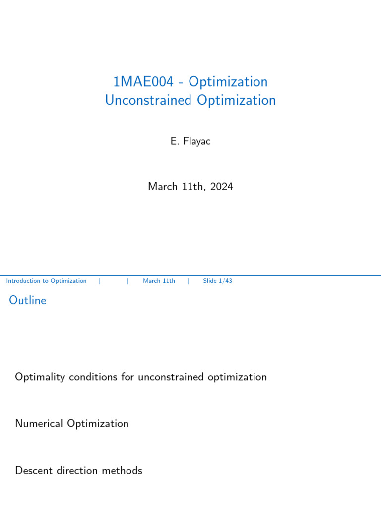 MAE Optimization Lecture 3 Handout | PDF | Mathematical Optimization | Mathematics Of Computing