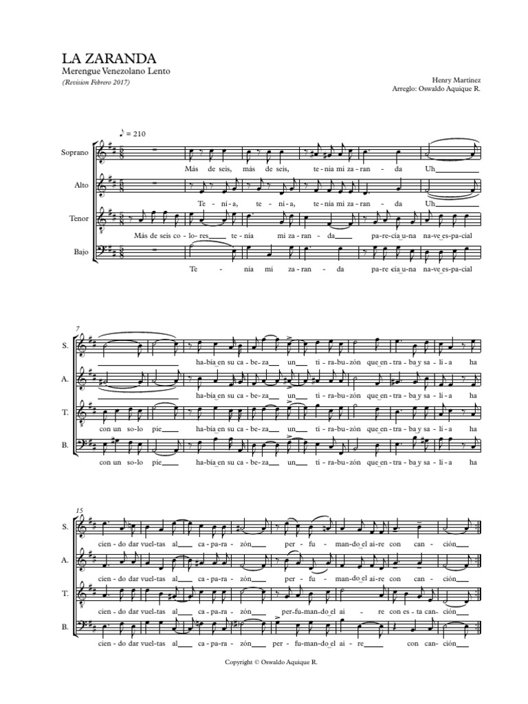 La Zaranda - Rev. 20170211 - Full Score | PDF