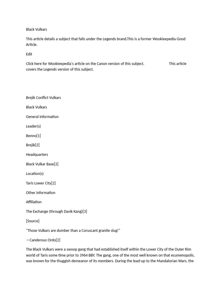 Black Vulkars Wookieepedia | PDF | Sith | Star Wars