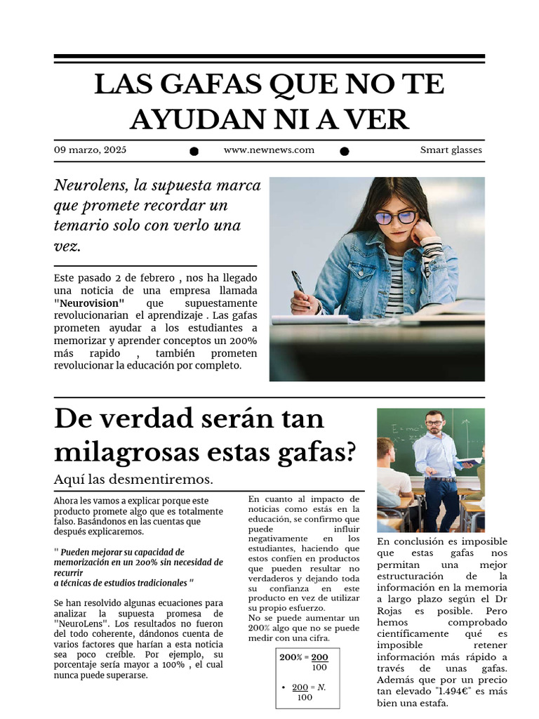 Gafas Neurolens: ¿Estafa Educativa? | PDF | Memoria | Cognición
