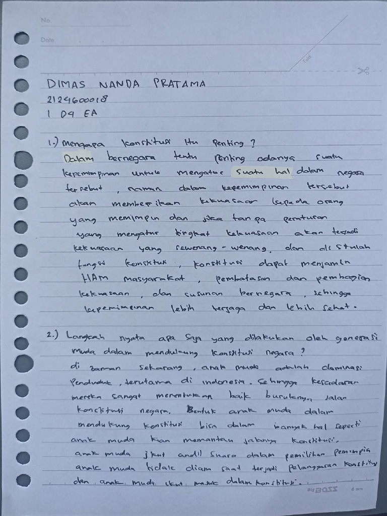 Dimas Nanda Pratama - 018 - Konstitusi | PDF