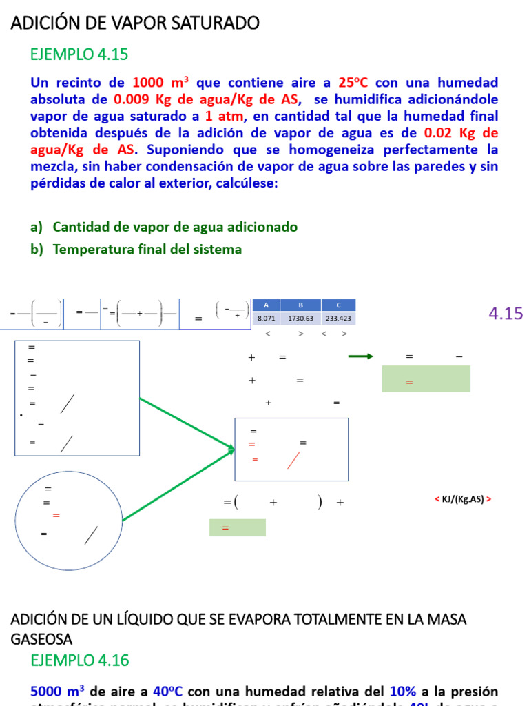 Solucion EJEMPLO 4-15, 4-16, 4-17, 4-18 | PDF | Humedad | Química