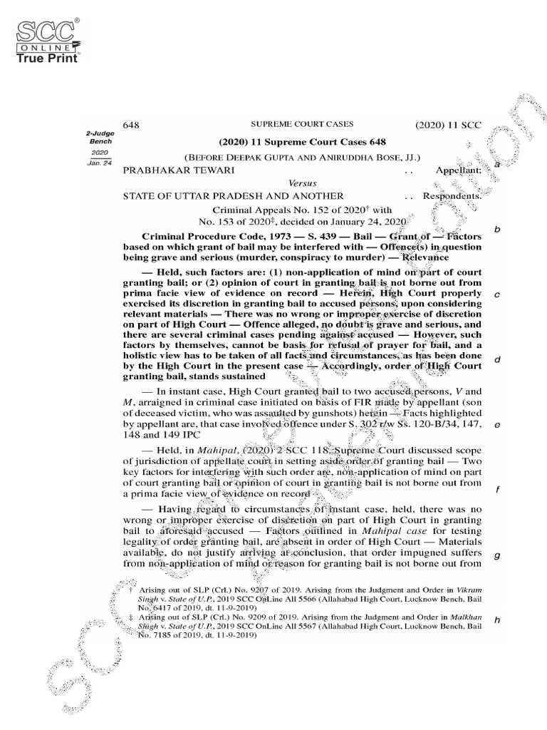 TP 2020 11 SCC 648 652 1983171 Klsacin 20250227 221223 1 5 | PDF ...