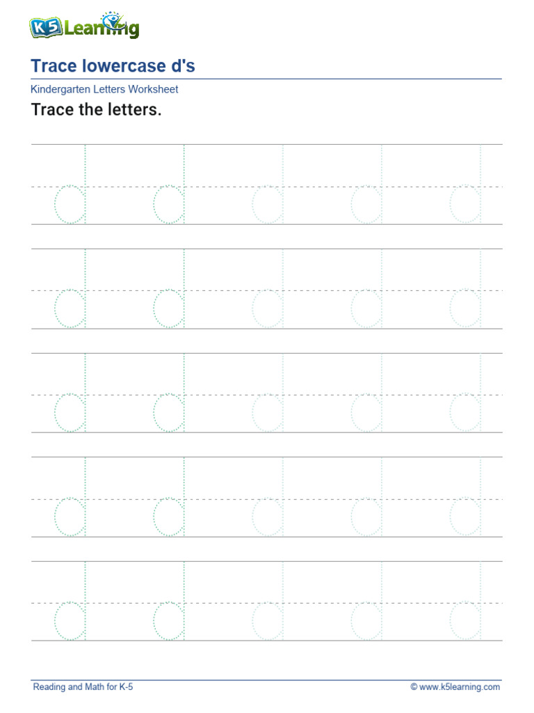 Tracing Lowercase Letters D | PDF