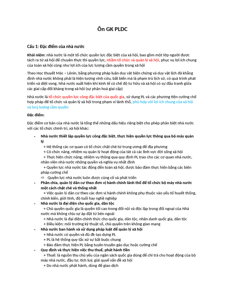 Ôn GK PLDC 1 | PDF