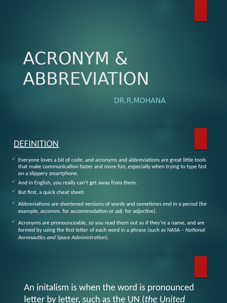 Acronyms and Abbreviations Explained | PDF | Acronym | Linguistics