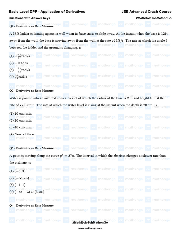 Derivative Applications in Calculus | PDF | Tangent | Mathematical Analysis
