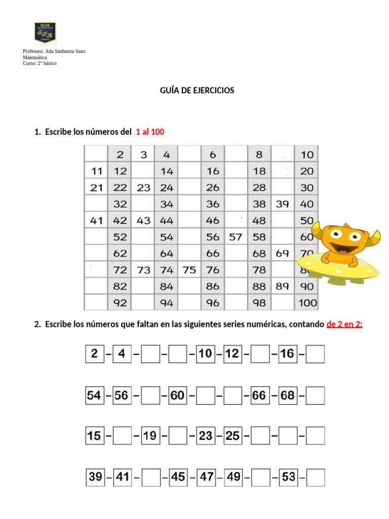 Guía de Ejercicios de Matemática 3º Guia Números y Operaciones Hasta ...