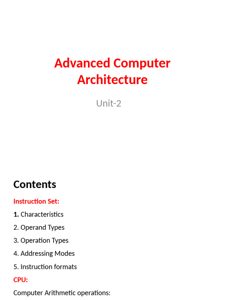 Advanced Computer Architecture | PDF | Multiplication | Central Processing Unit