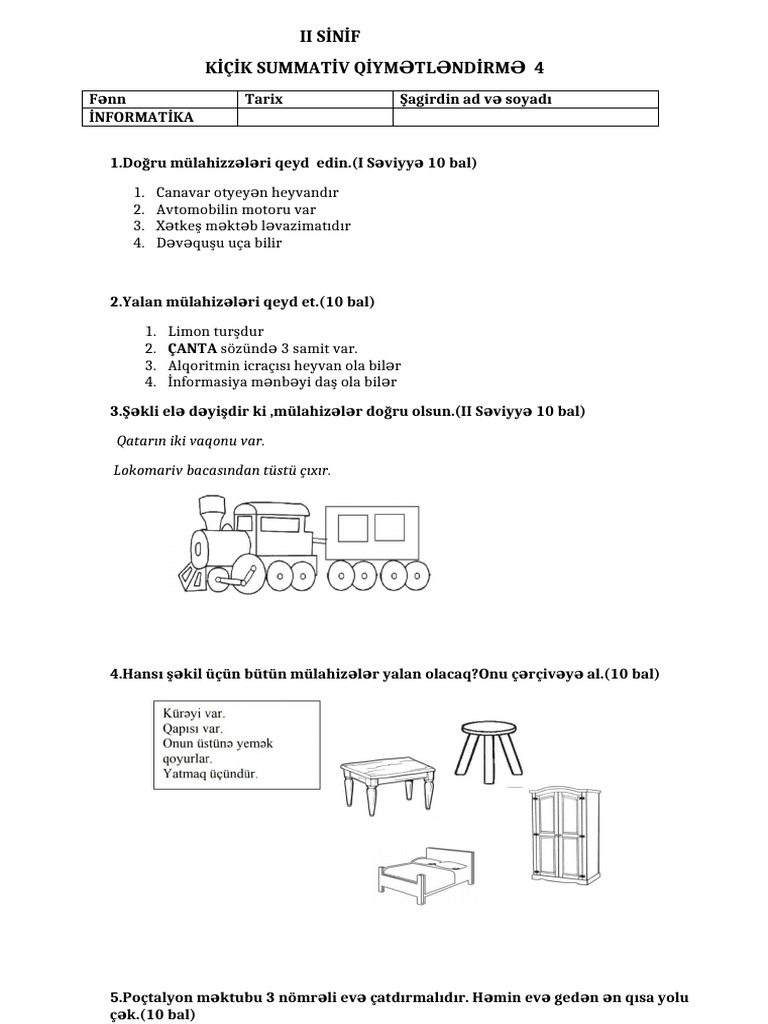 II SİNİF KSQ 4 Yeni Balla | PDF