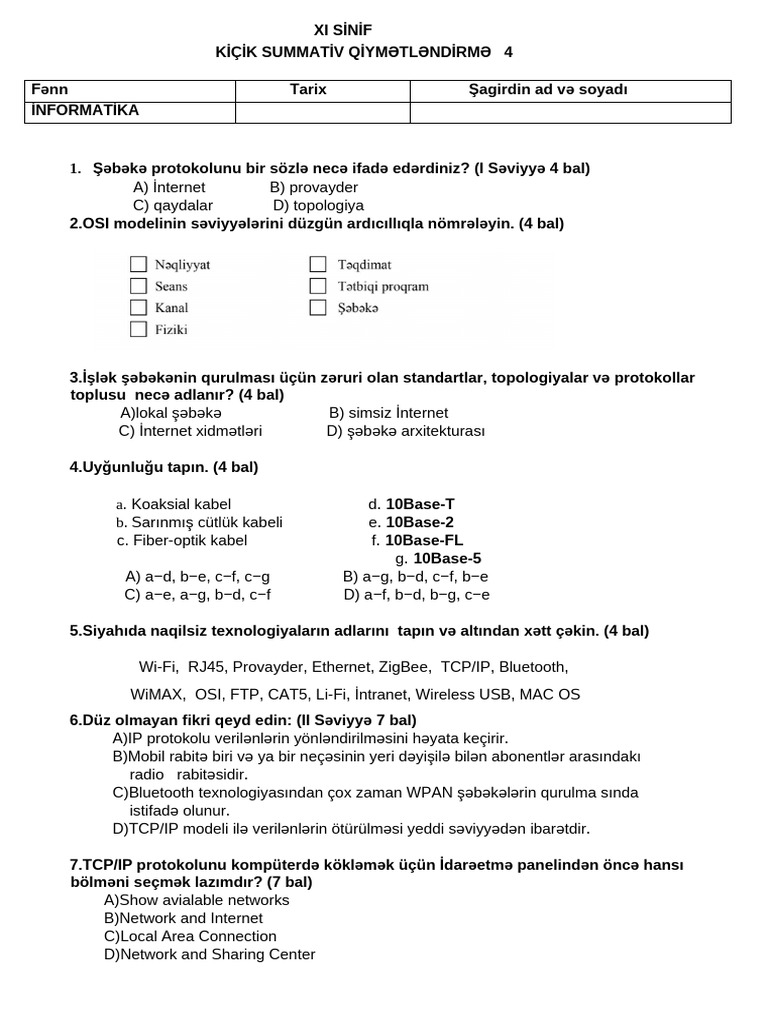 XI SİNİF KSQ 4 Yeni Bal-1 | PDF