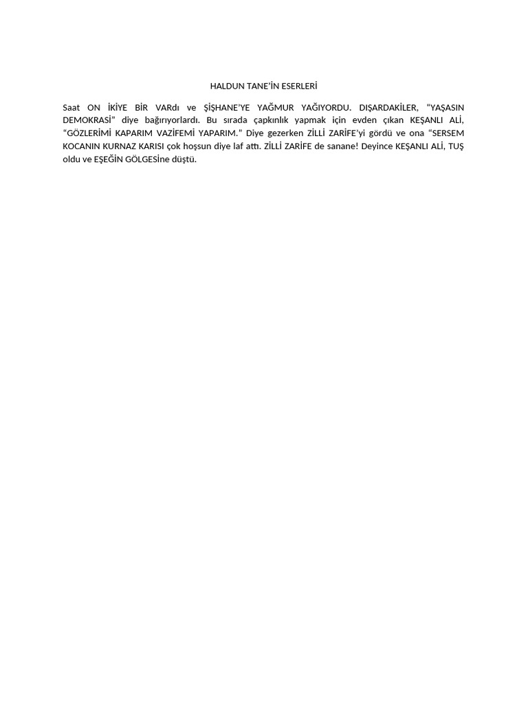 Haldun Taner'i̇n Eserleri̇ | PDF